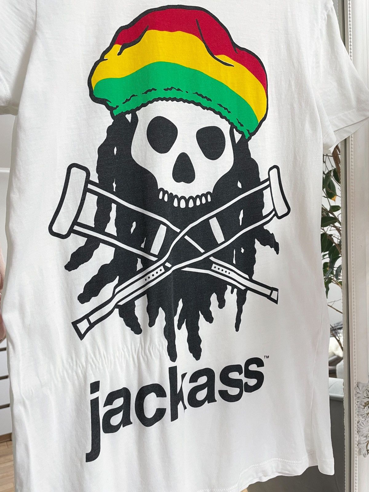 Band Tees × Streetwear Jackass 2013 rasta t-shirt | Grailed