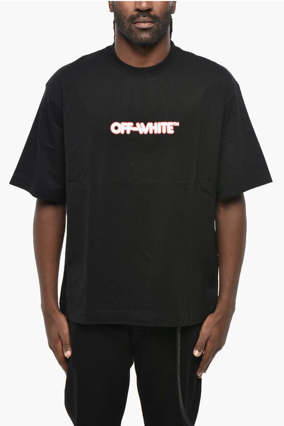 Off-White Crew Neck ROUND LOGO Cotton T-Shirt | Grailed