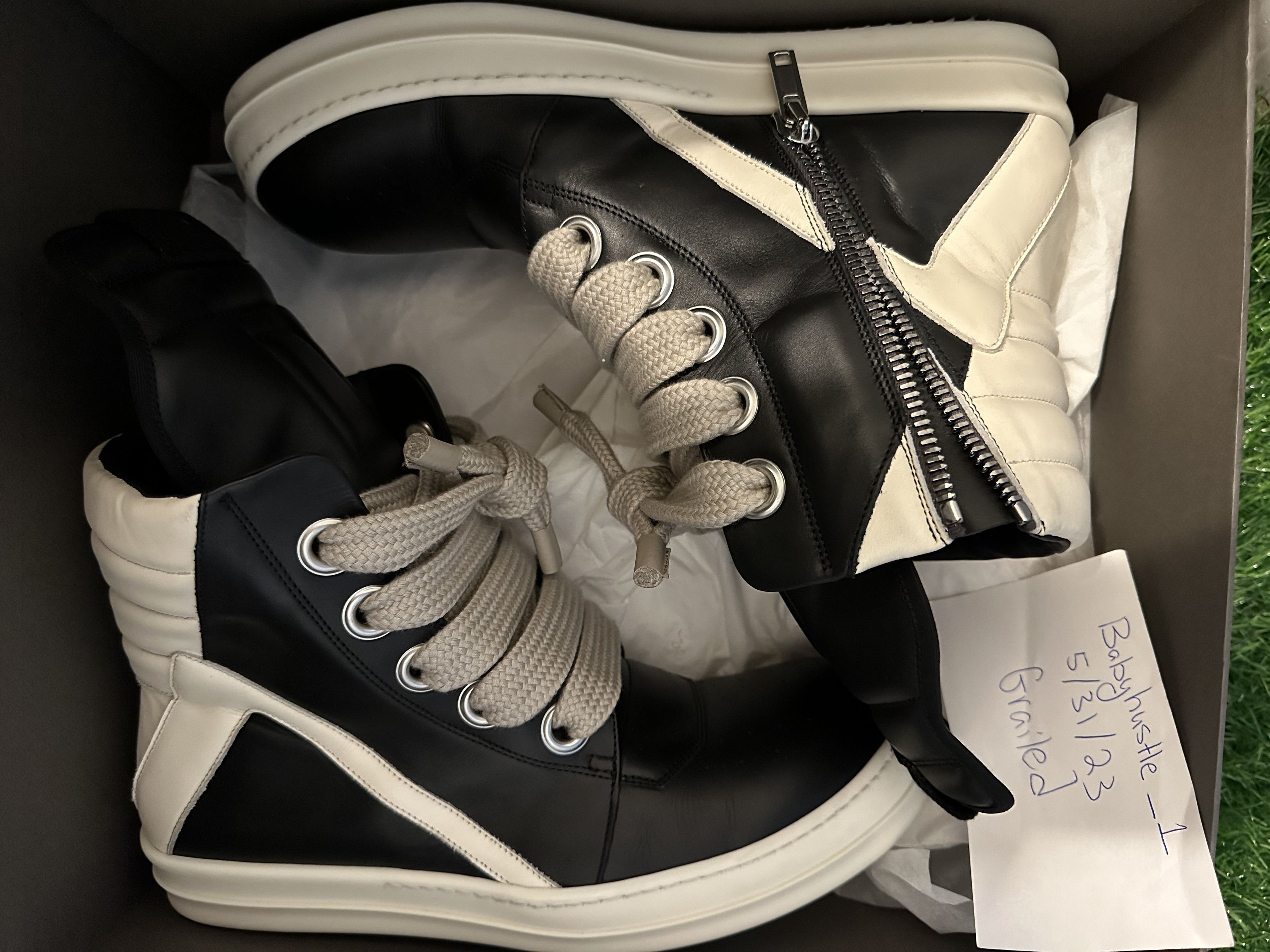 Rick Owens RICK OWENS FW22 GEOBASKETS WITH JUMBO LACES | Grailed