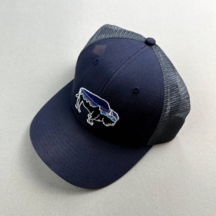 Patagonia Patagonia Hat Cap Snapback Trucker Navy Blue Fitz Roy Bison ...