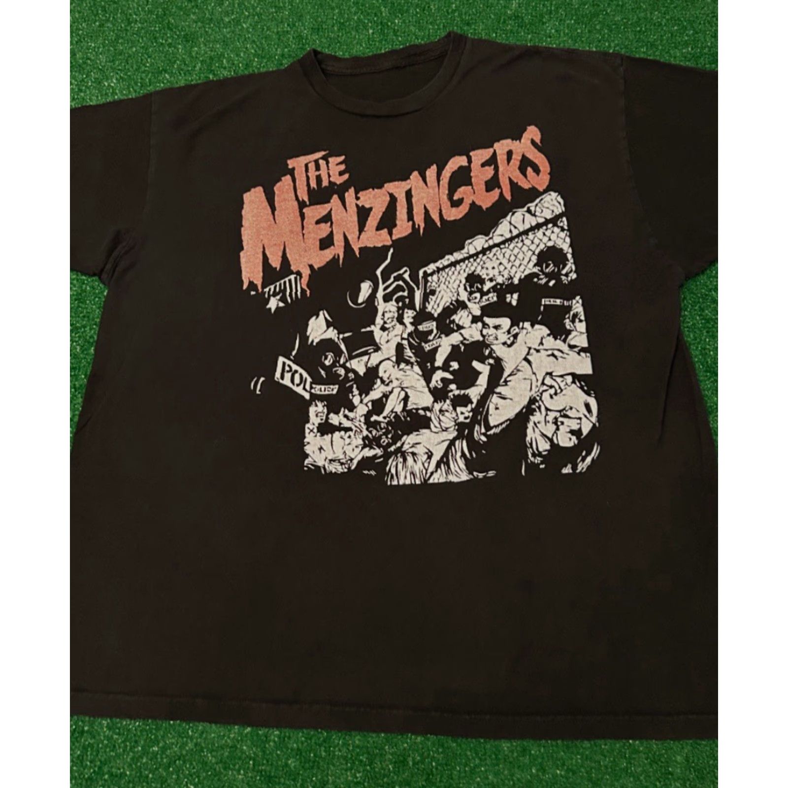 Vintage VINTAGE The Mezingers Band Tee Police Riot Shirt Mens XL Black ...