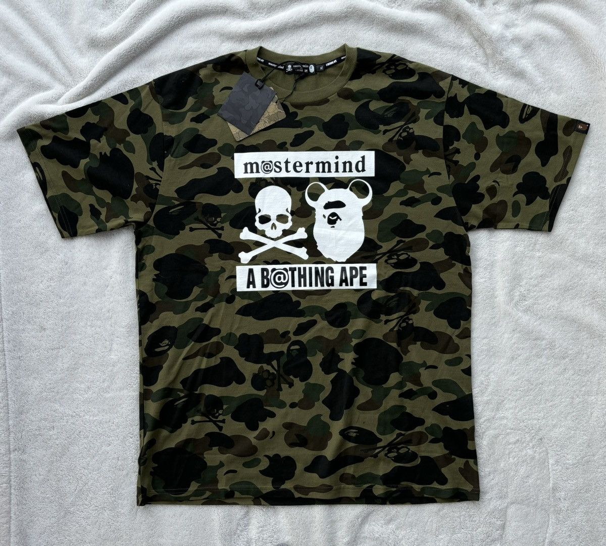Bape × Mastermind Japan Bape x Mastermind x Bearbrick Camo Tee | Grailed