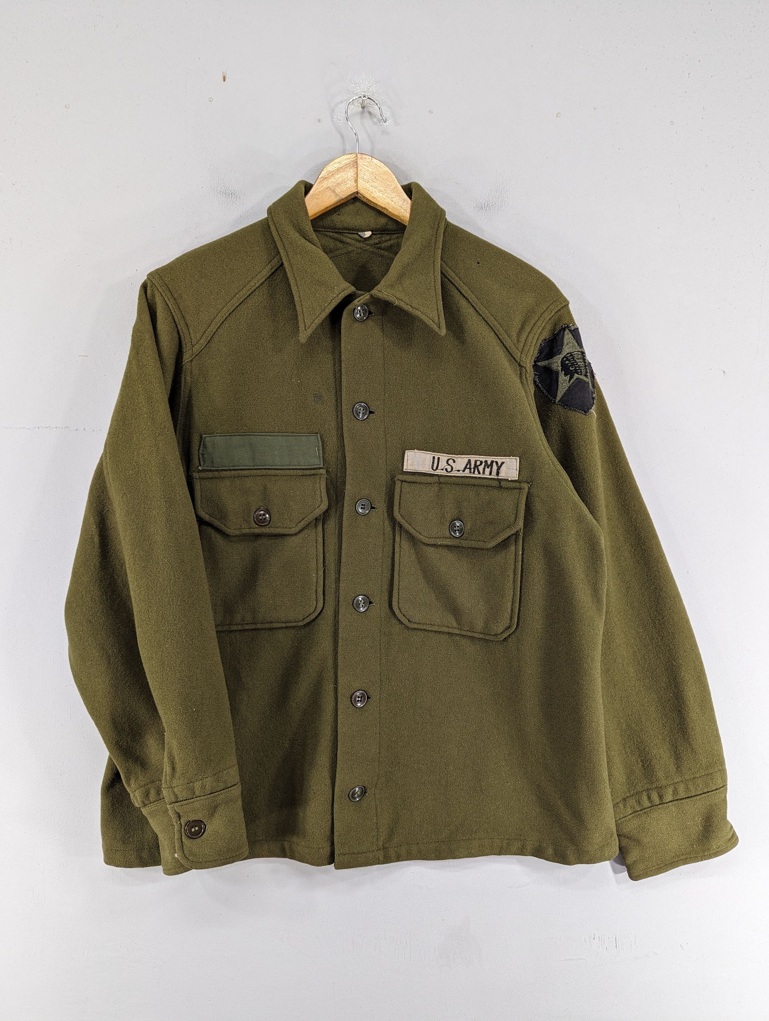 Vintage Vintage Us Army Military Field Wool Shirt Jacket Olive Green ...