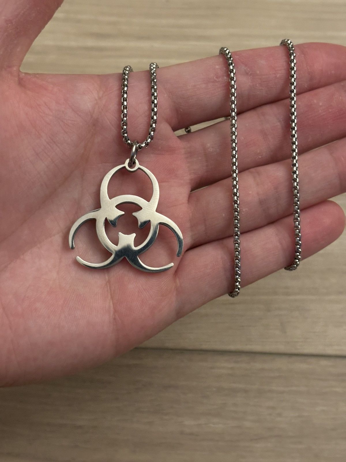 Japanese Brand × Streetwear × Vintage RD2 - Steel Biohazard Necklace ...