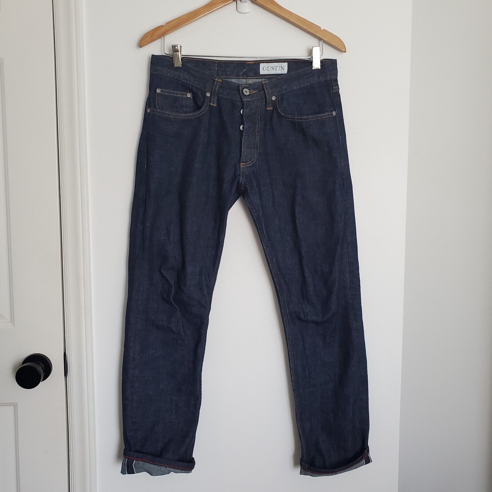 Vintage Gustin Raw Denim Selvedge Jeans Men's 32" X 29" Slim | Grailed