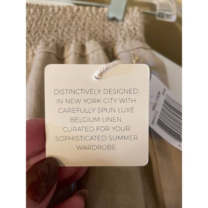 Magaschoni Magaschoni Linen Pants Beige Pockets Elastic Waist | Grailed