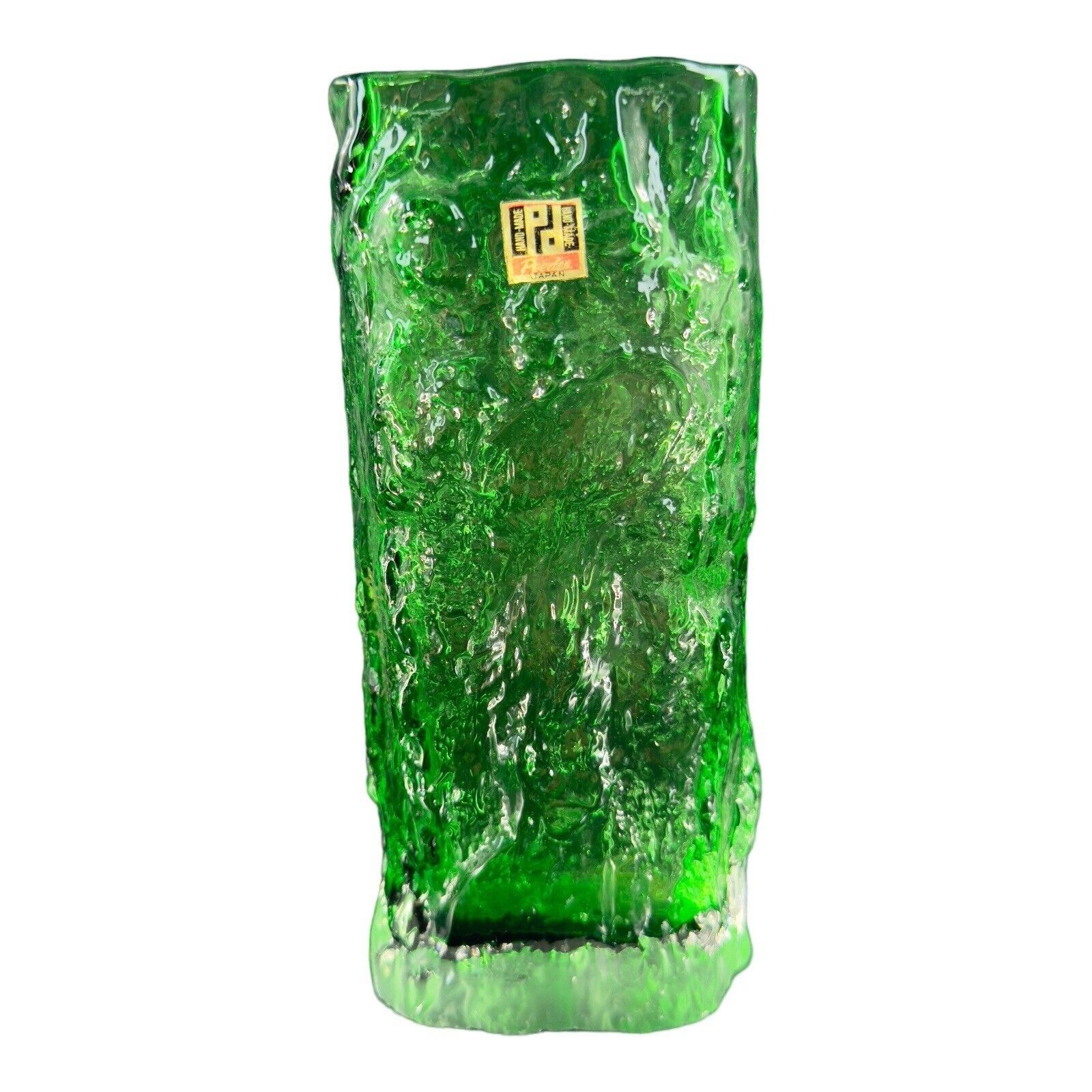 Vintage Vintage Pee Dee Glass Vase Ice Textured Glass Vase Made In J ...