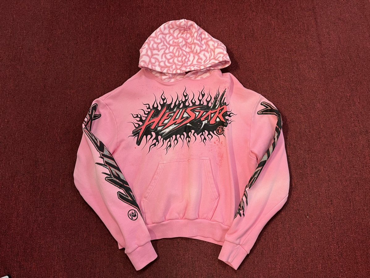 HELLSTAR Hellstar Studios Brainwashed With Brain Hoodie Pink | Grailed