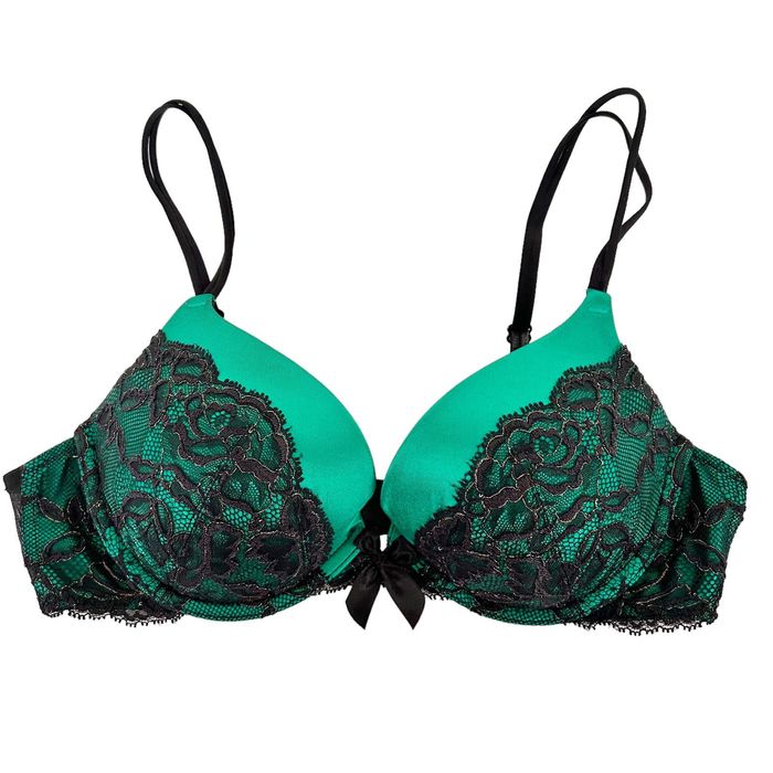 Victoria's Secret Victoria's Secret Very Sexy Plunge Green Black Lace ...