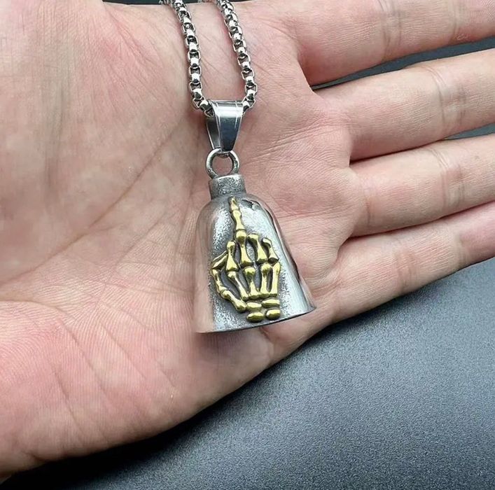 Streetwear Biker STAINLESS STEEL MIDDLE FINGER GREMLIN BELL | Grailed