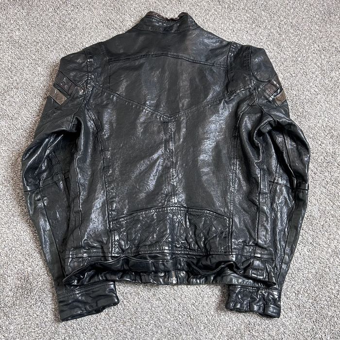 Diesel Diesel sheepskin black leather jacket | Grailed