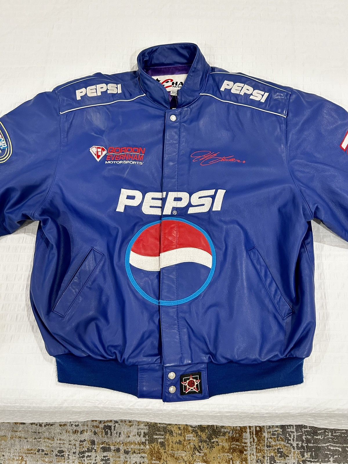 Pepsi RARE Jeff Gordon Leather Pepsi Nascar Jacket | Grailed