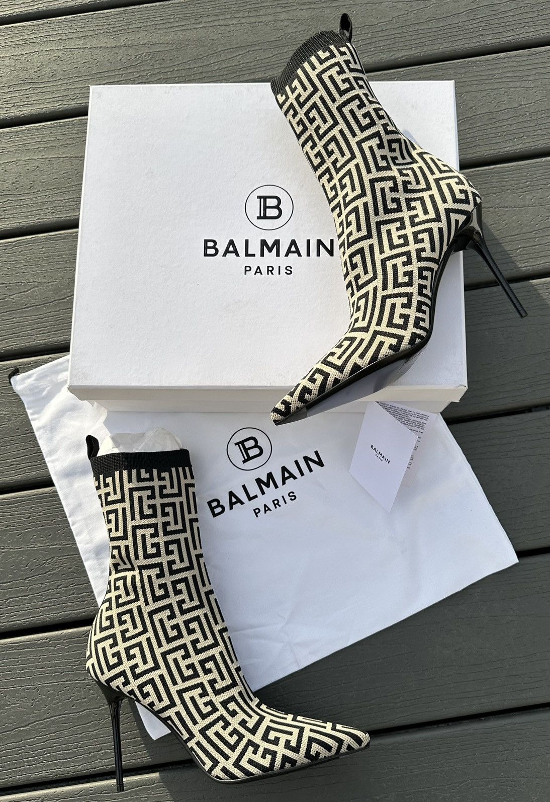 Balmain Balmain Paris Skye Stretch Knit Ankle Boot EU 40 Women US 10 ...