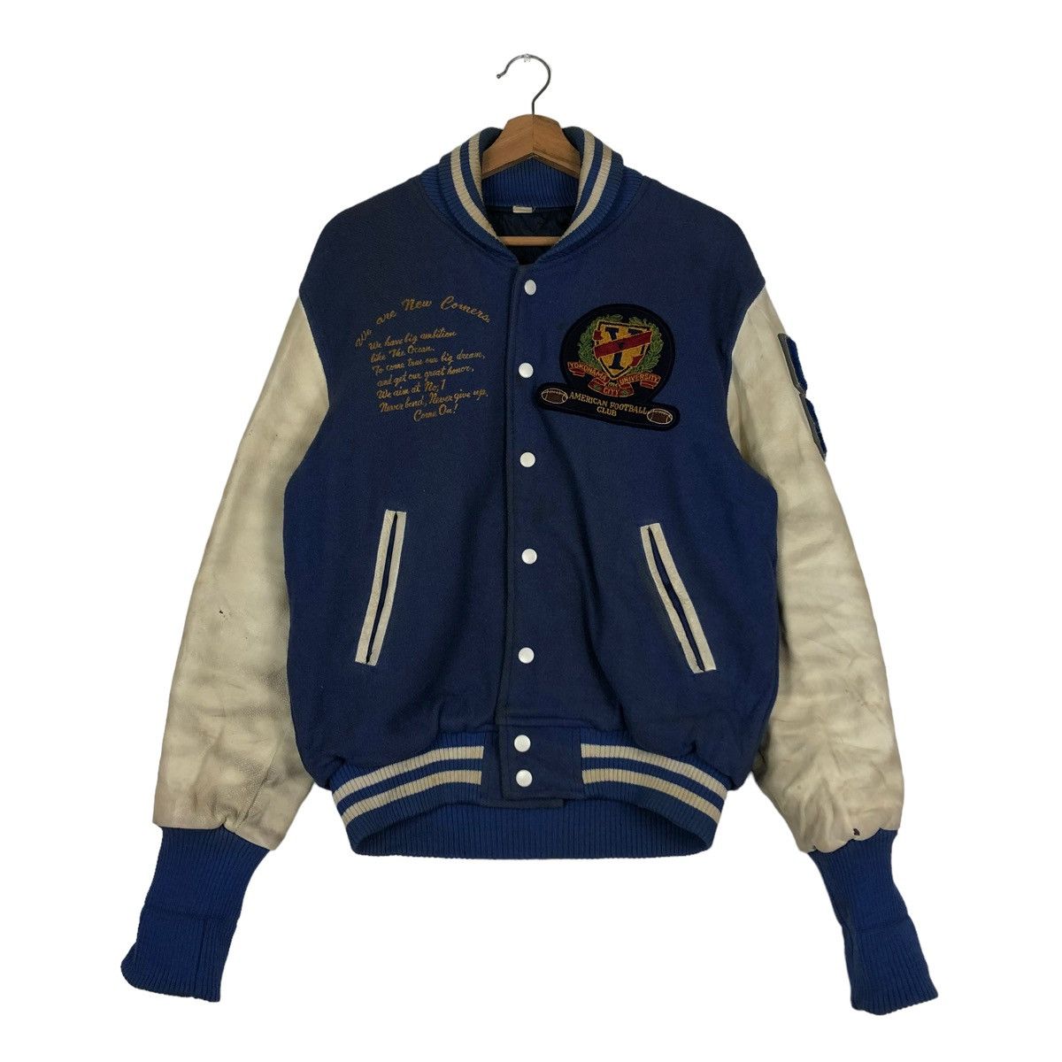 Leather Jacket × Varsity Jacket × Vintage 🔥VINTAGE 1984 YOKOHAMA ...