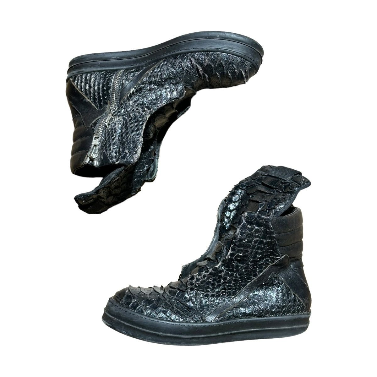 Rick Owens RARE Python skin leather geobasket | Grailed