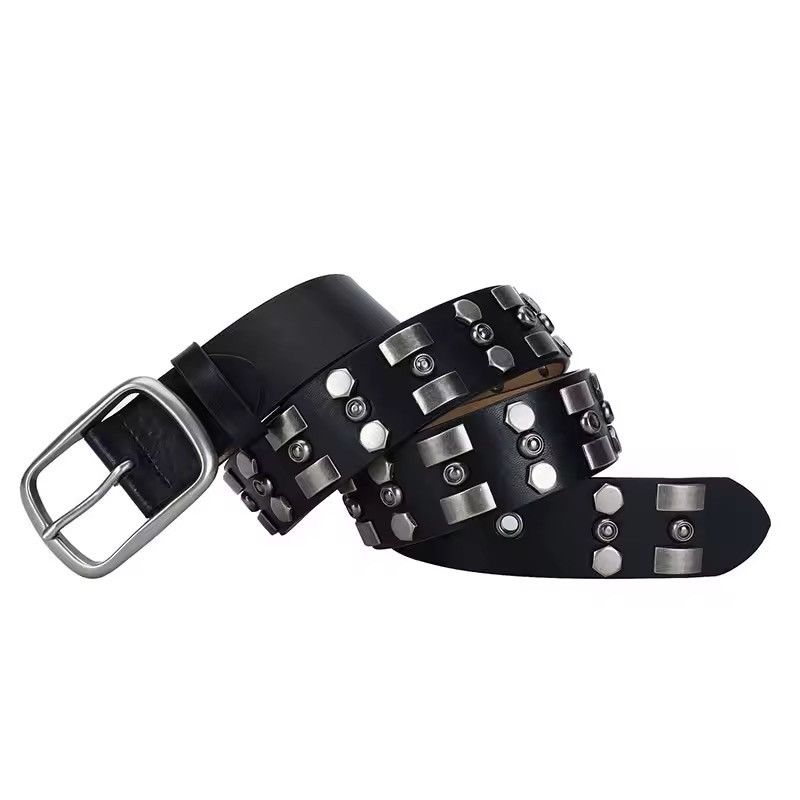 Genuine Leather 125 cm Punk Rock Studded Rivet Belts | Grailed