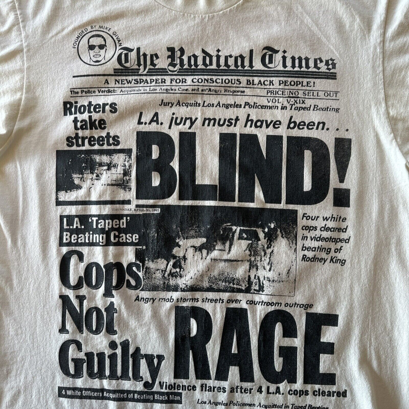 Vintage Vintage 1992 The Radical Times LA Riots T Shirt Size L | Grailed