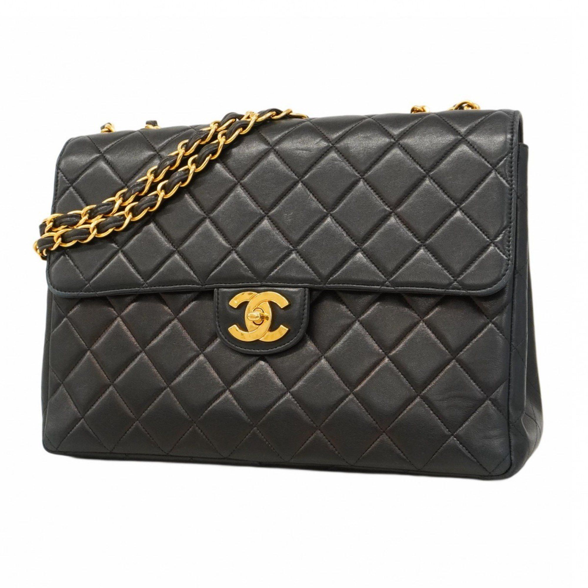Chanel Chanel Shoulder Bag Deca Matelasse W Chain Lambskin Black Women ...