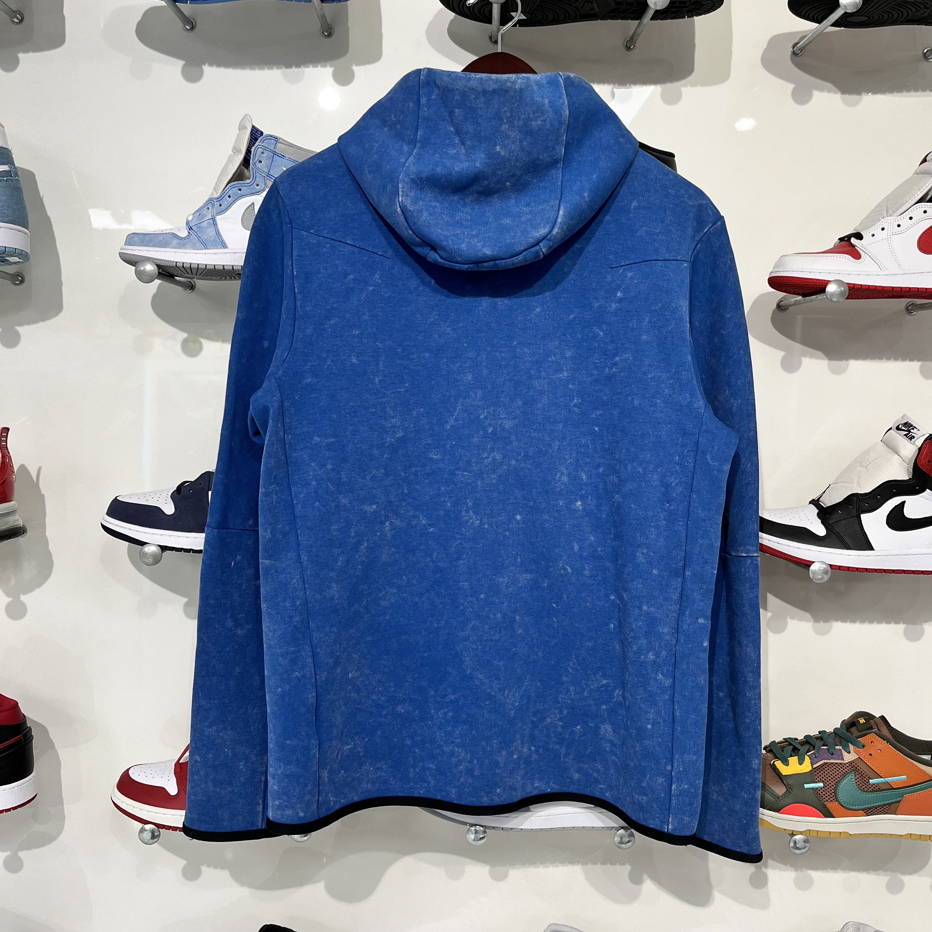 Nike Nike Tech Fleece Wash Full Zip Hoodie Dark Marina Blue/Black | Grailed