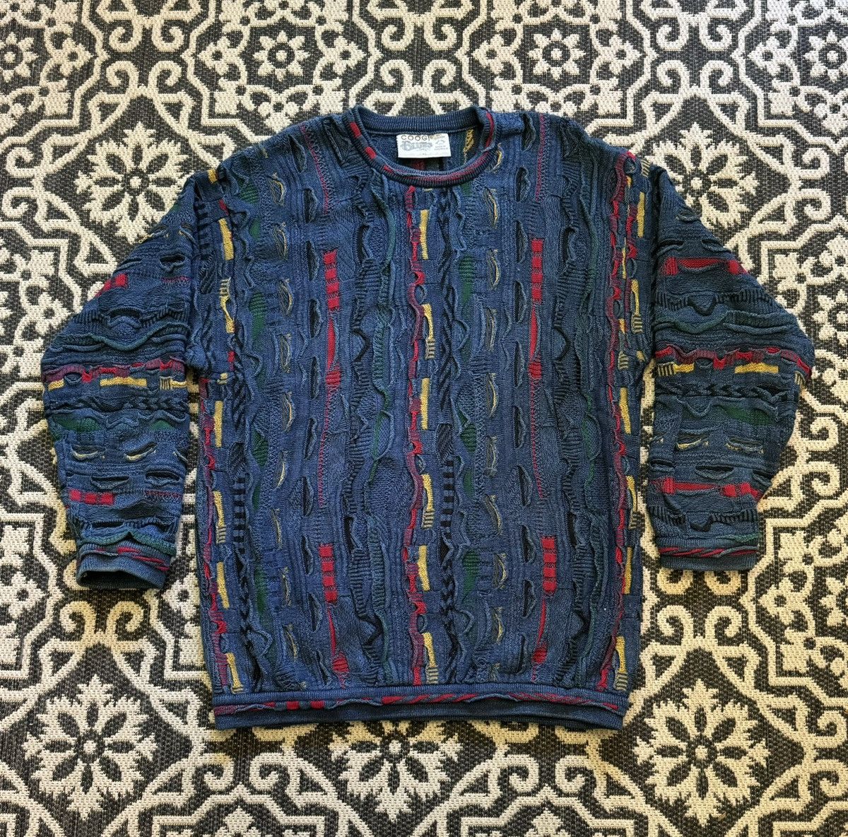 Vintage COOGI Blues Cableknit Sweater 90s XL | Grailed