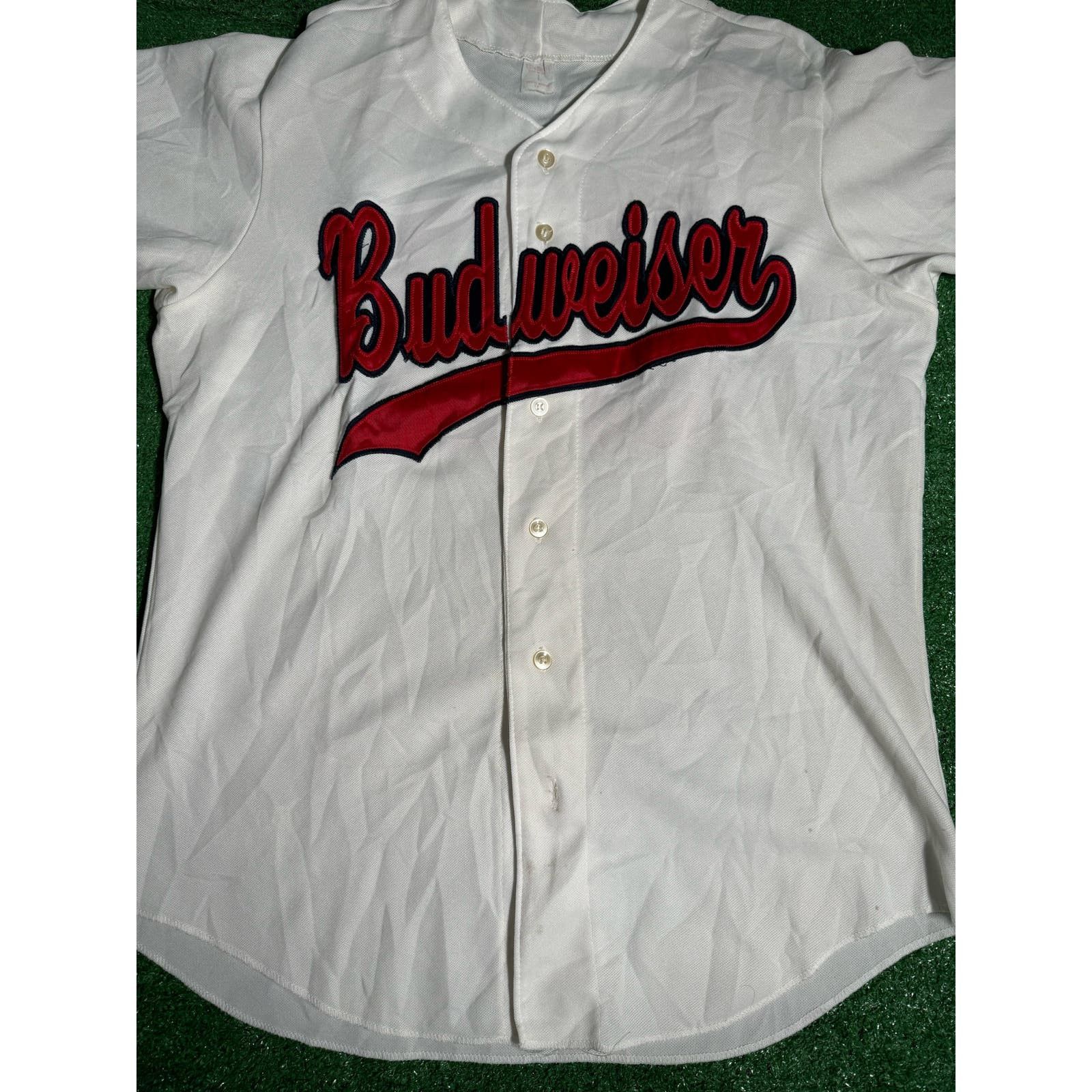 Budweiser Budweiser Sports Baseball Jersey White Wilson L | Grailed
