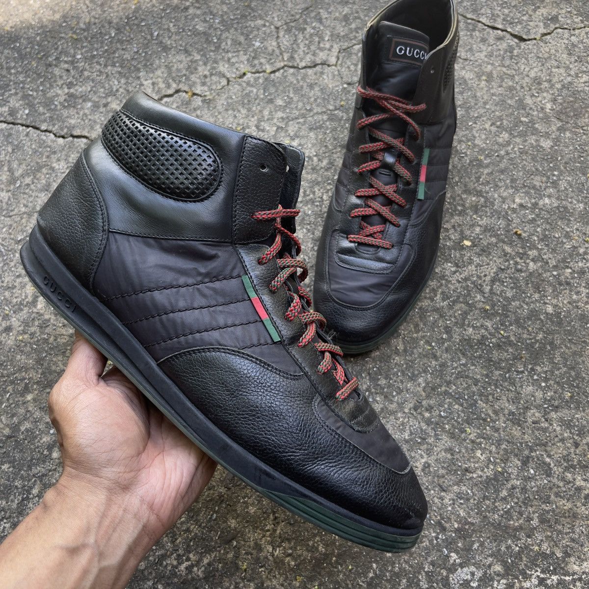 Gucci × Streetwear × Vintage Vintage 1984 Gucci Hi Top Leather Sneakers ...