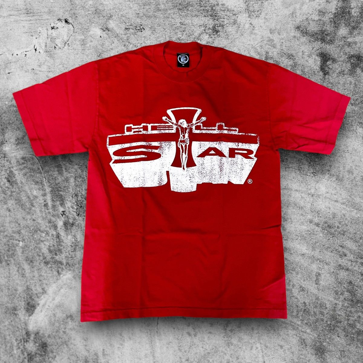 HELLSTAR NEW Hellstar Studio Jesus Emblem T-shirt Red | Grailed