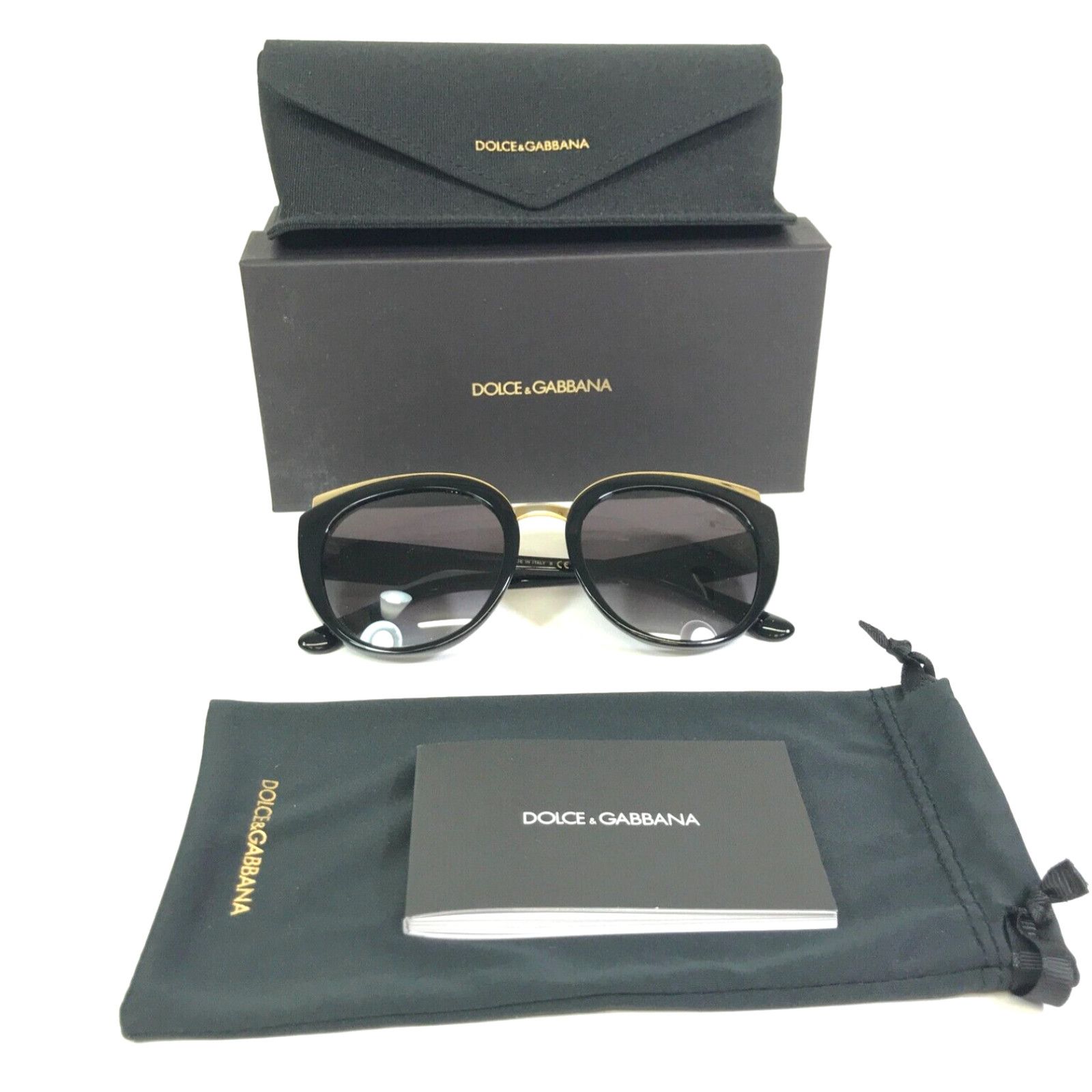 Dolce & Gabbana Luxurious Black Gold Frame Cat Eye Dolce & Gabbana ...