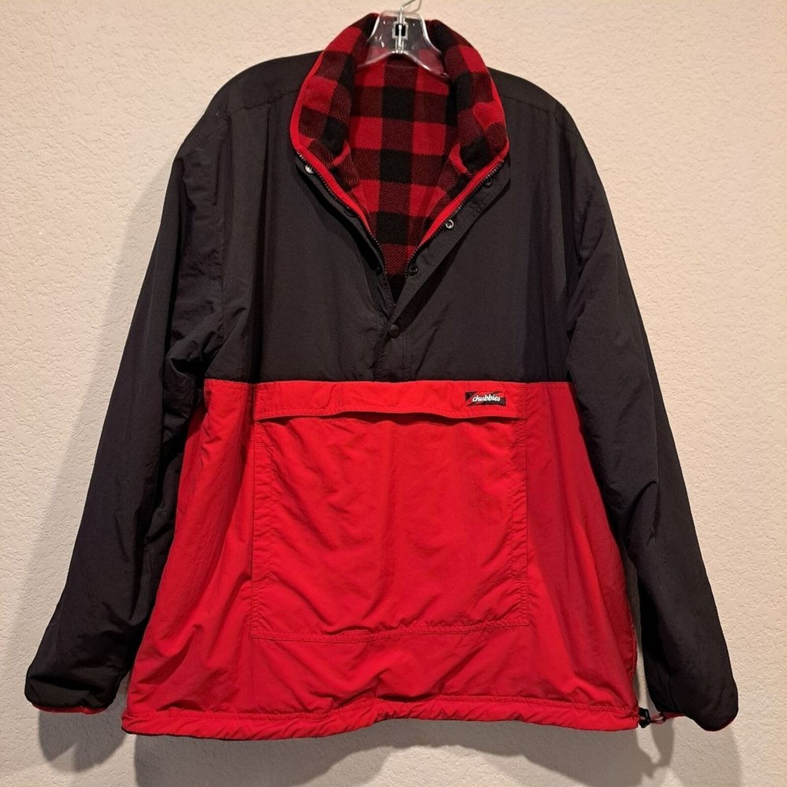 Chubbies Chubbies jacket 100% nylon outer red black buffalo check XXL ...
