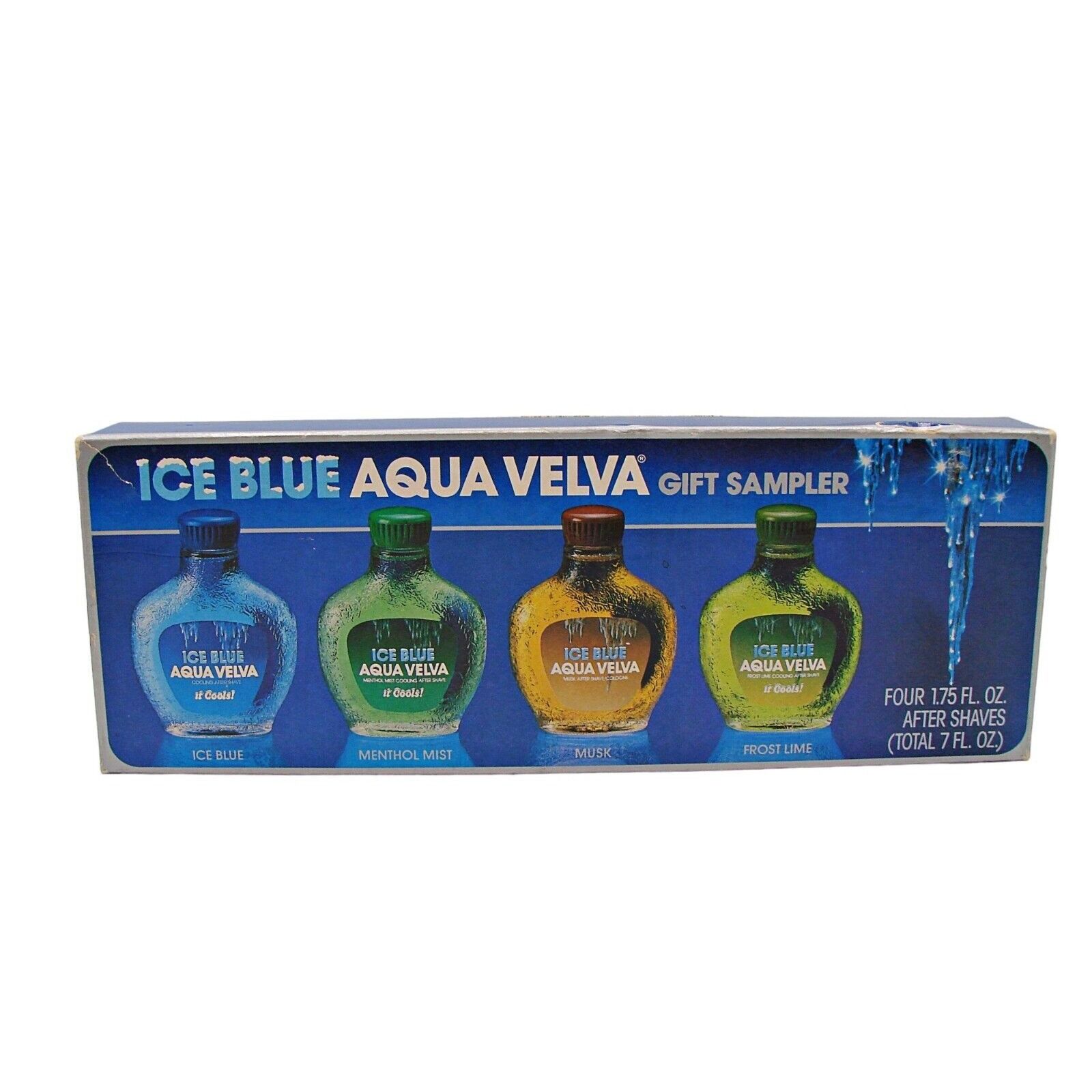 Other × Vintage Aqua Velva Four 1.75fl oz Ice Blue Menthol Mist Musk ...