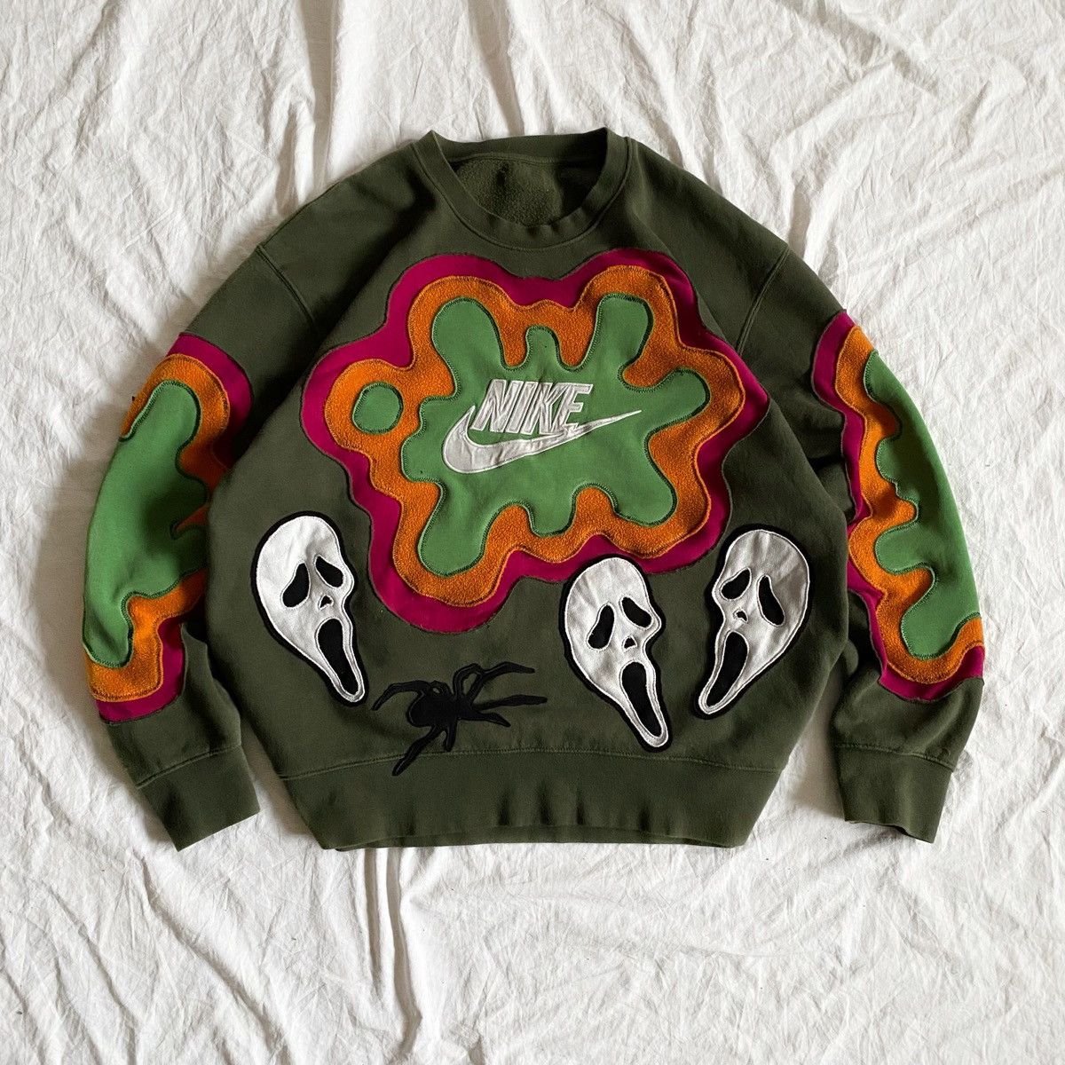 Nike Reworked Nike Custom Big Logo Ghostface Sweatshirt | Grailed