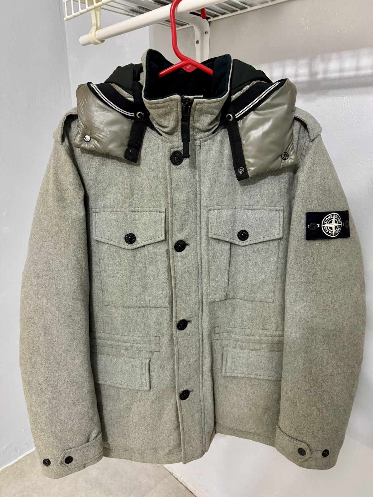 Stone Island Ice Jacket Wool Blend w/ Hood | Grailed