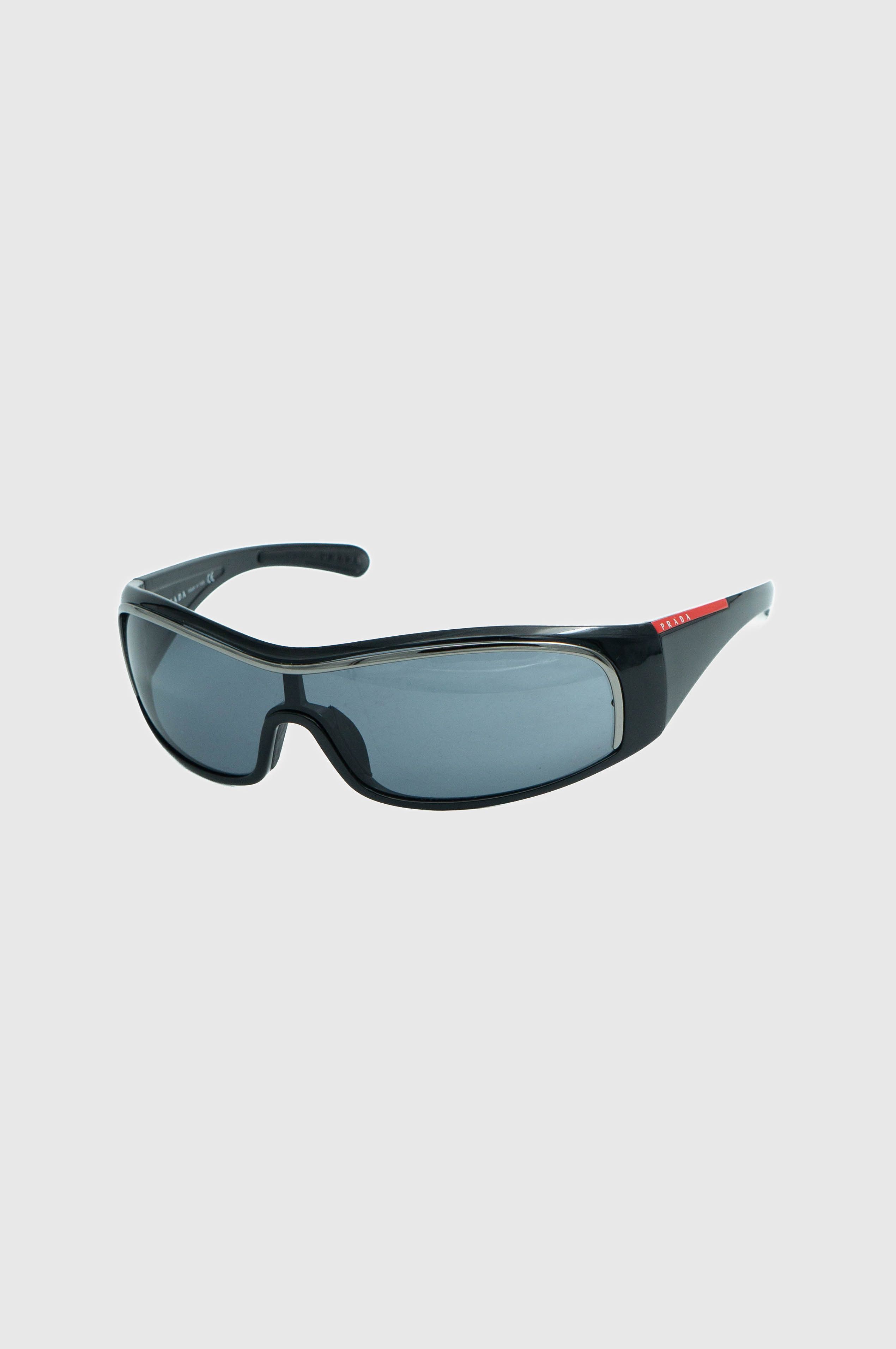 Prada PRADA SPS 05F Black Shield Mask Sunglasses Vintage 00s | Grailed