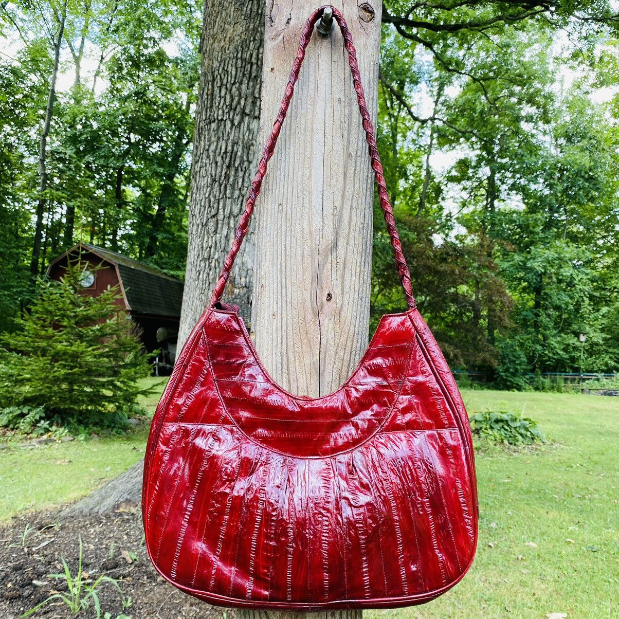 Antique × Avant Garde × Rare Antique Dragons Blood Red Korean Eel Skin ...