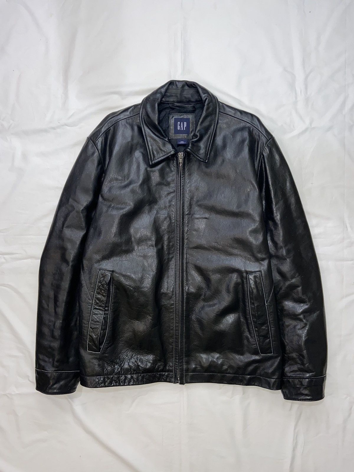Vintage RARE VINTAGE GAP LEATHER BIKER JACKET JAPANESE RACING Y2K | Grailed