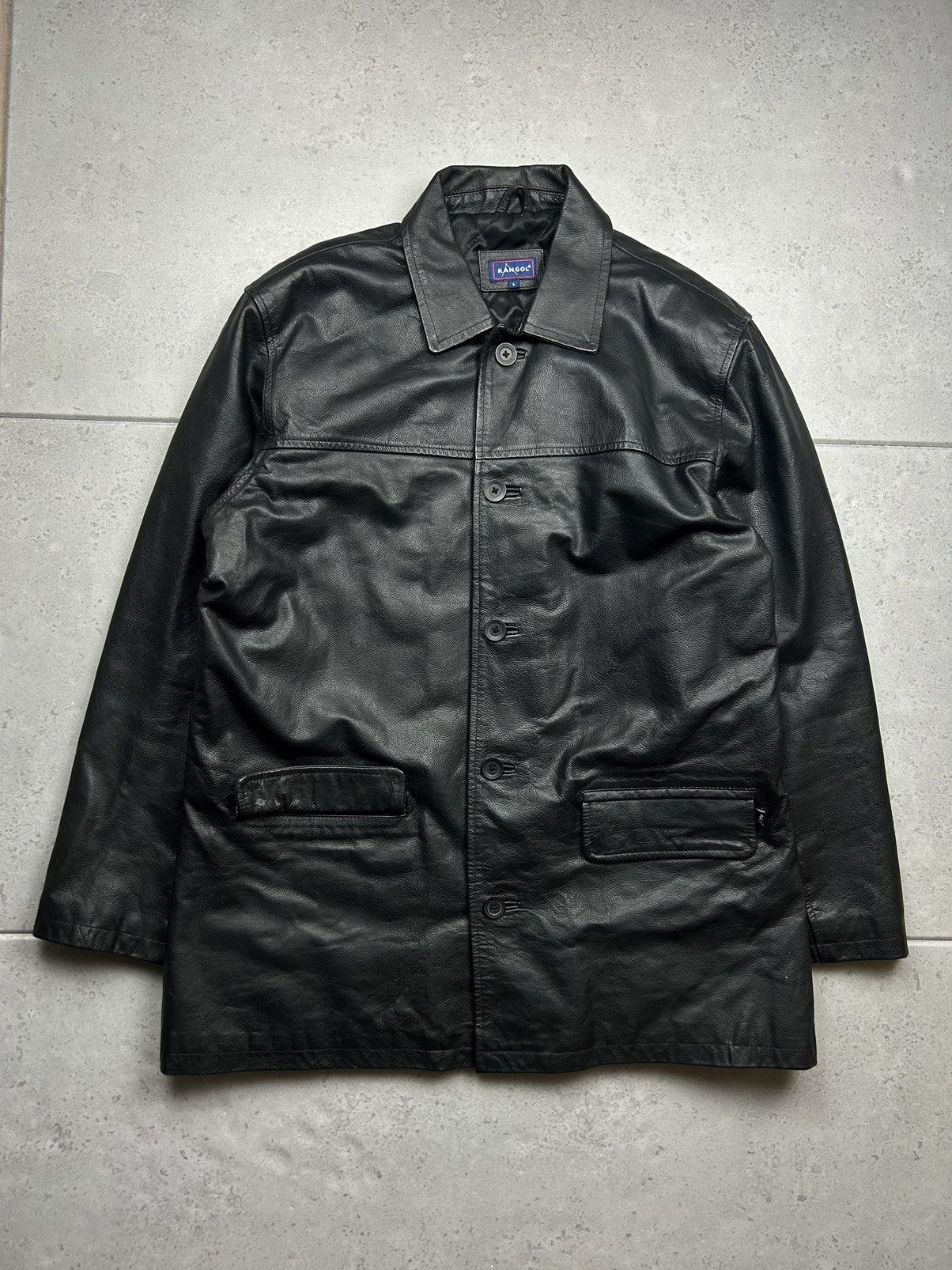 Kangol × Leather Jacket × Vintage Vintage Kangol Leather Coat | Grailed