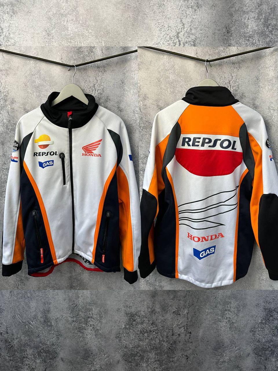 Gas × Honda × Racing GAS HONDA REPSOL Racing Jacket Logo Fleece | Grailed