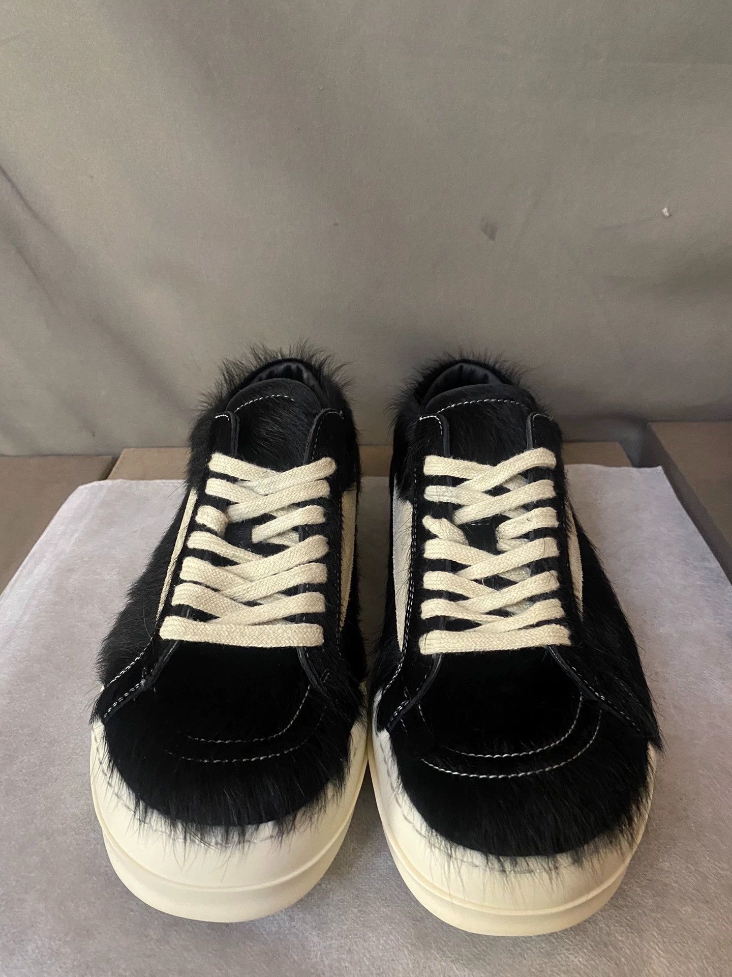 Rick Owens Rick Owens main line black horsehair sneakers | Grailed