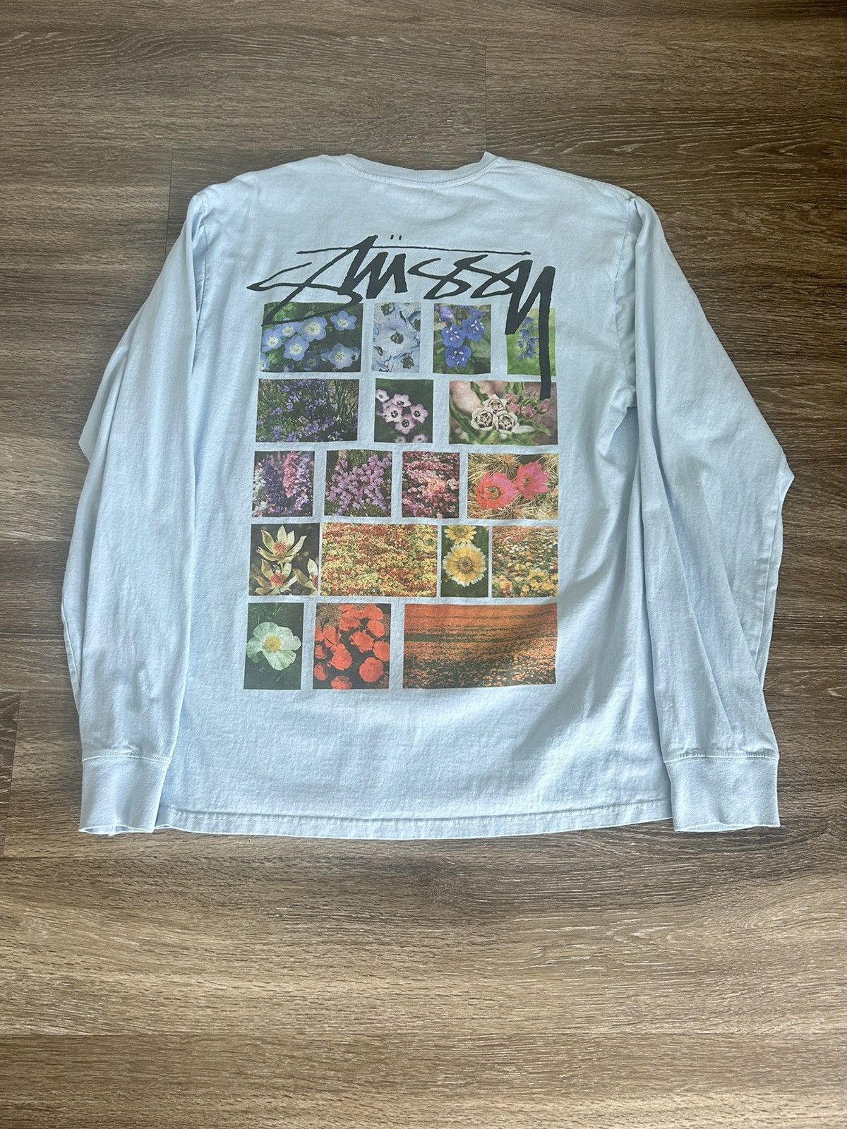 Stussy Stussy Flower Grid pigment dyed long sleeve medium 2023 | Grailed