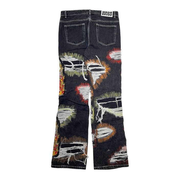 Who Decides War Who Decides War by MRDR BRVDO Embroidered Jeans Black ...