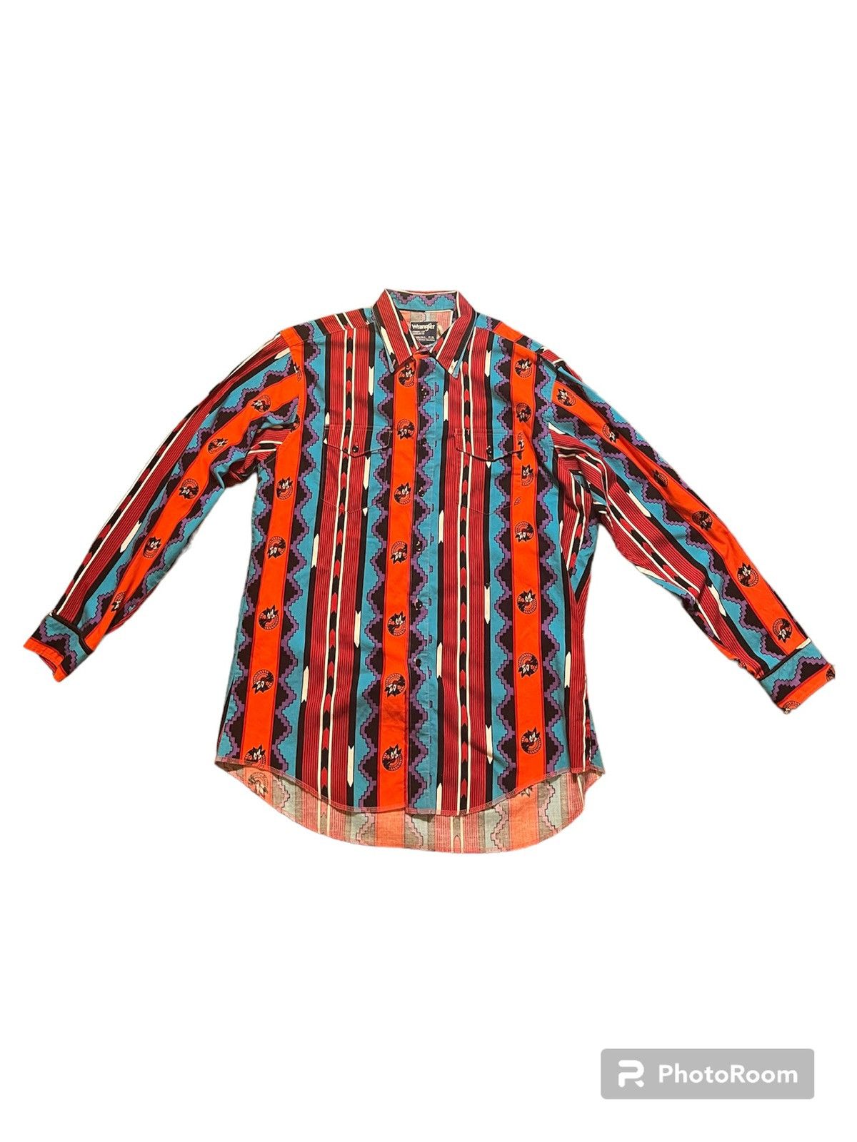 Vintage × Wrangler 1990s wrangler cowboy cut western button up shirt ...