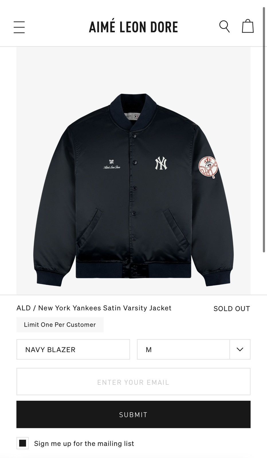 Aime Leon Dore ALD / New York Yankees Satin Varsity Jacket | Grailed