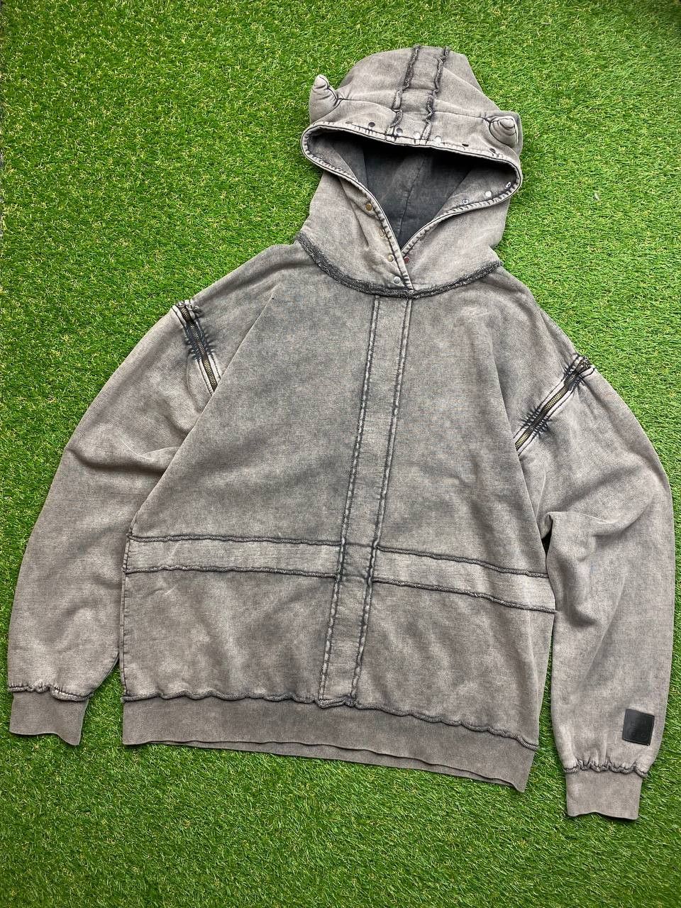 Drop Dead Clothing RARE Drop Dead Washed Horns Zipper Y2K Hoodie | Grailed