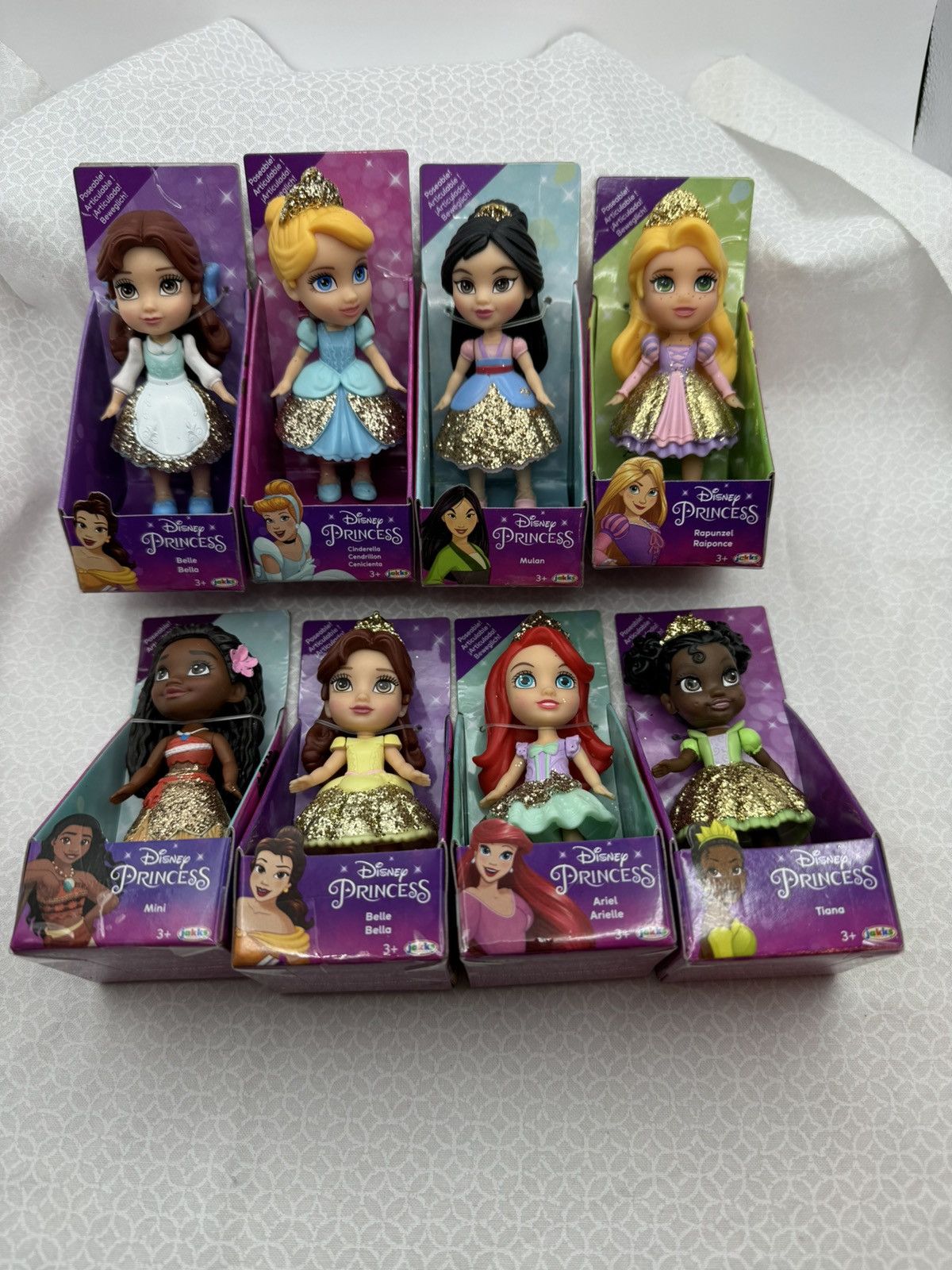 Disney 475- 8 Disney Princesses Poseable Mini Doll 3.5" Figures | Grailed