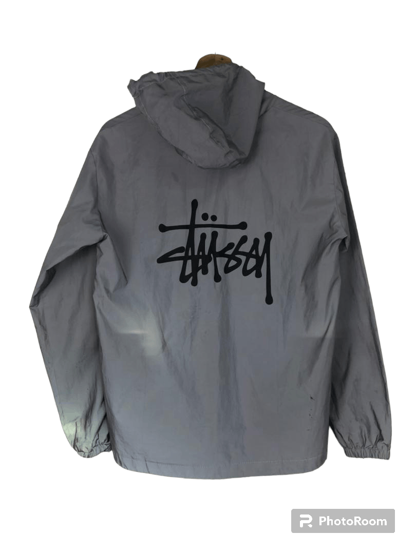Streetwear × Stussy × Vintage Vintage Stussy Reflective Rain Jacket ...