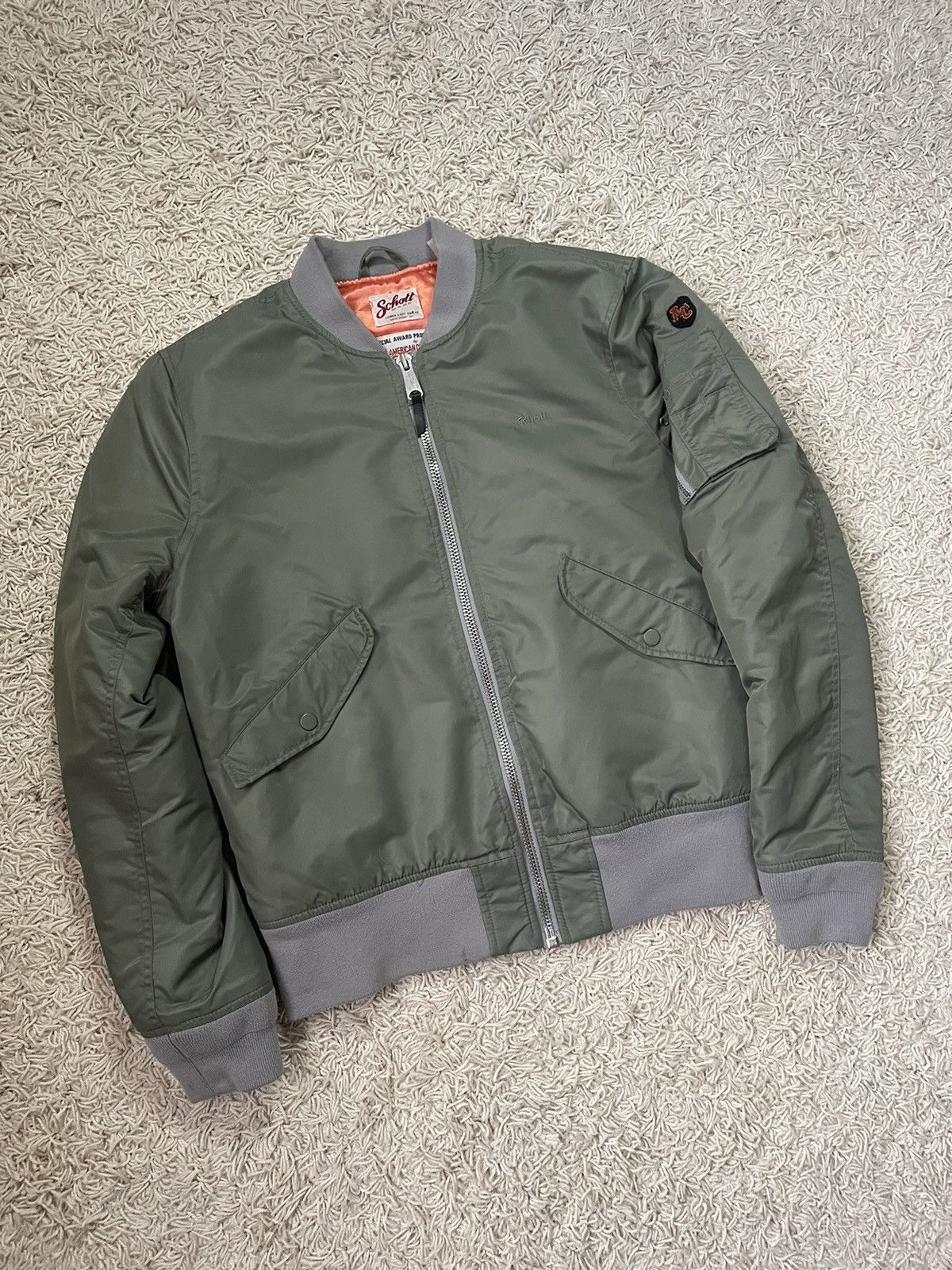 Alpha Industries × Schott × Vintage ‼️ Vintage Schott Khaki Green ...