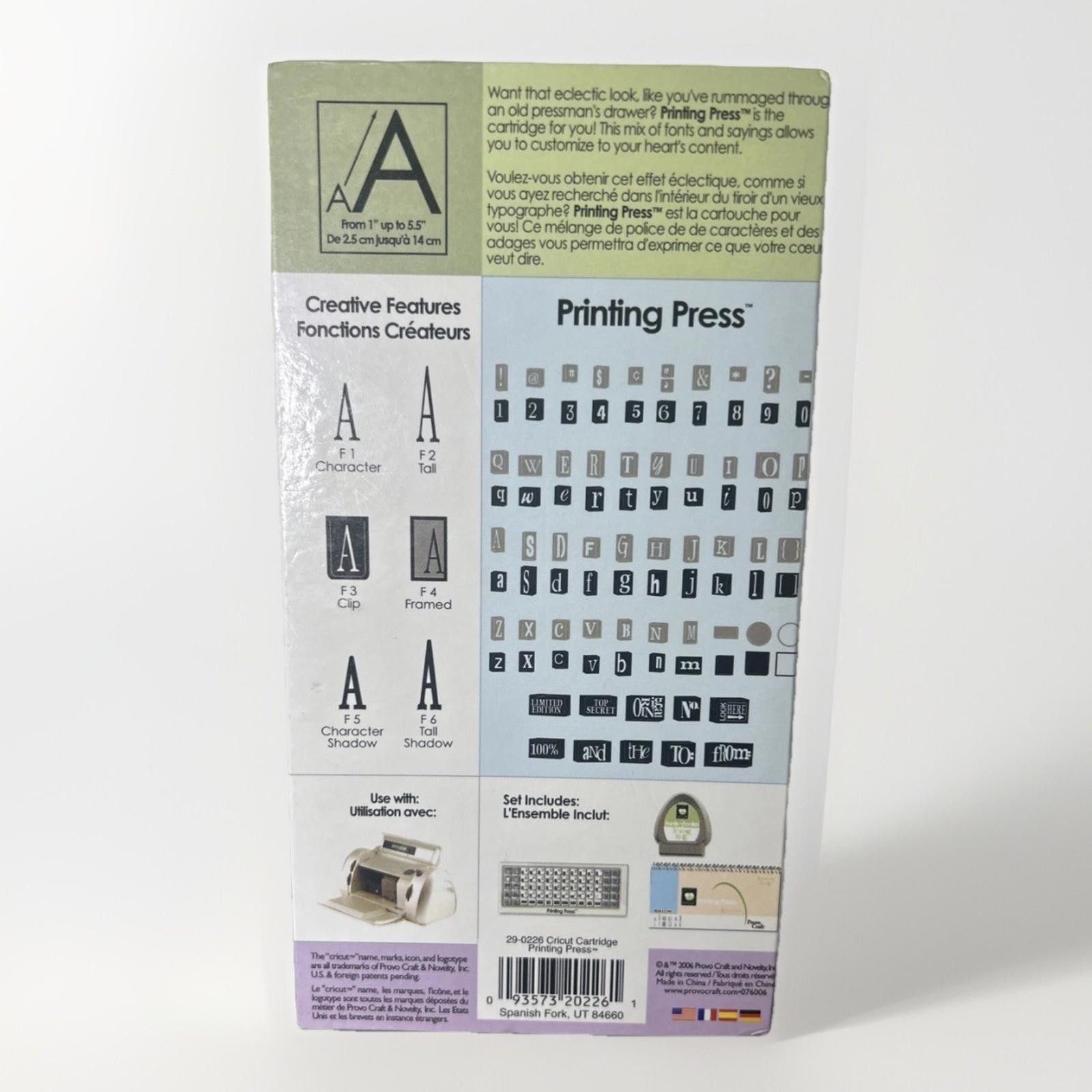 Designer CRICUT FONT CARTIDGE PRINTING PRESS FONTS | Grailed