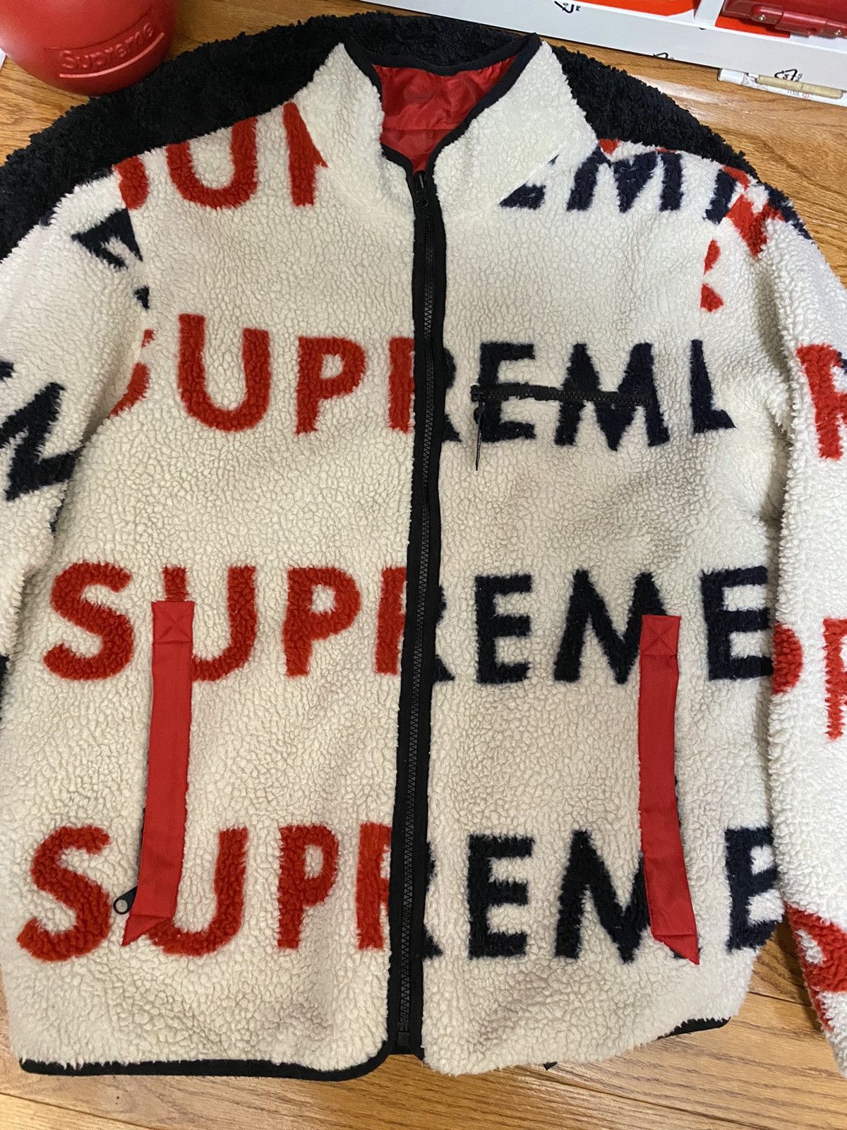 Supreme Supreme Reversible Logo Fleece Jacket | Grailed