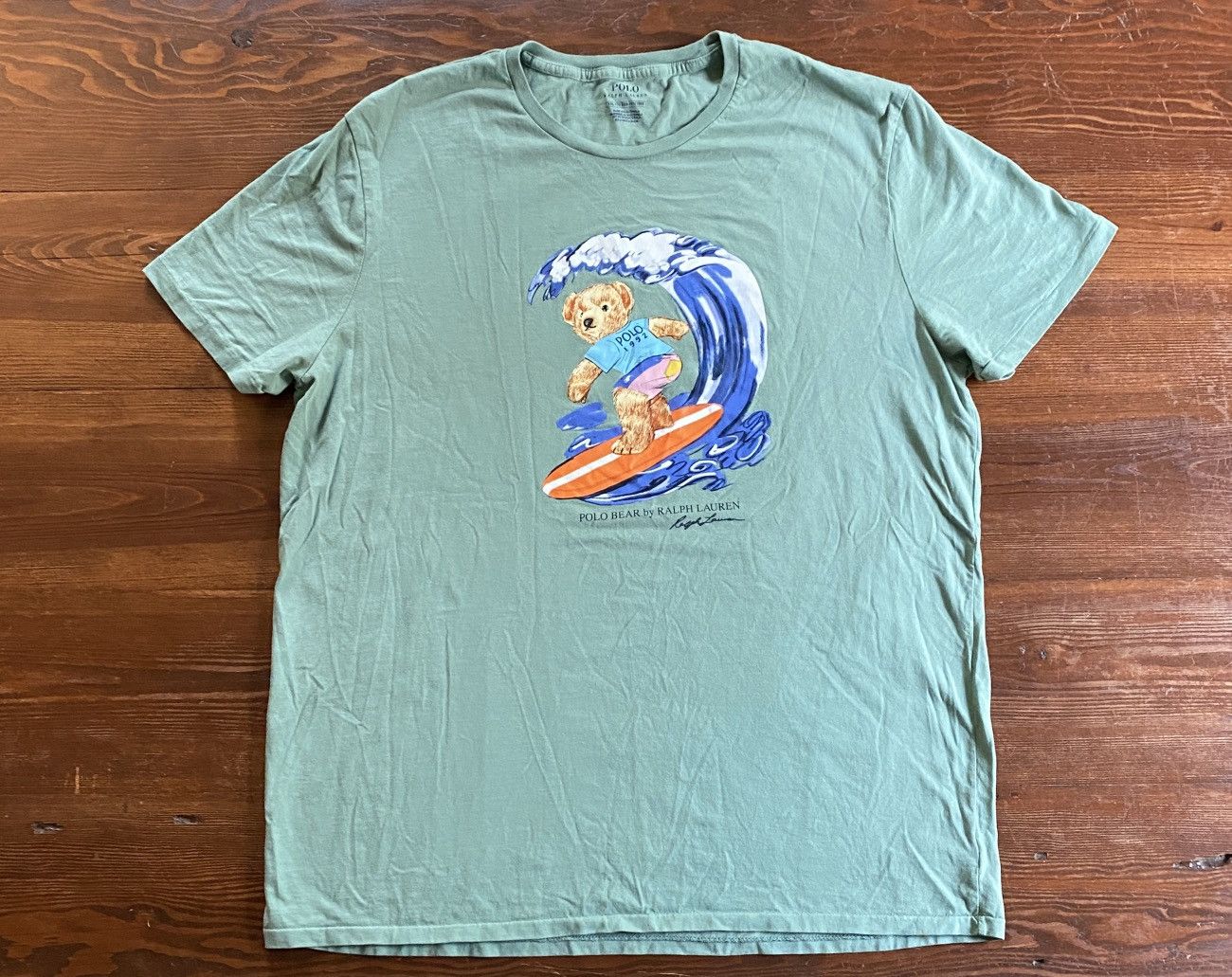 Polo Ralph Lauren Polo Ralph Lauren Polo Bear Surf Green Tee | Grailed