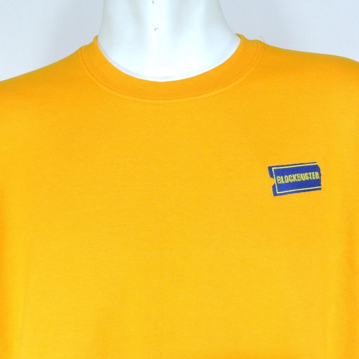 Gildan BLOCKBUSTER VIDEO Vintage Employee Uniform Yellow Sweatshirt ...